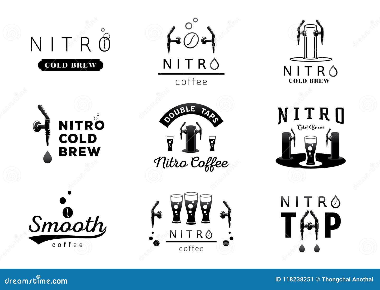 Nitro Cold Brew Coffee Logo Design Stock Vector - Illustration of ...