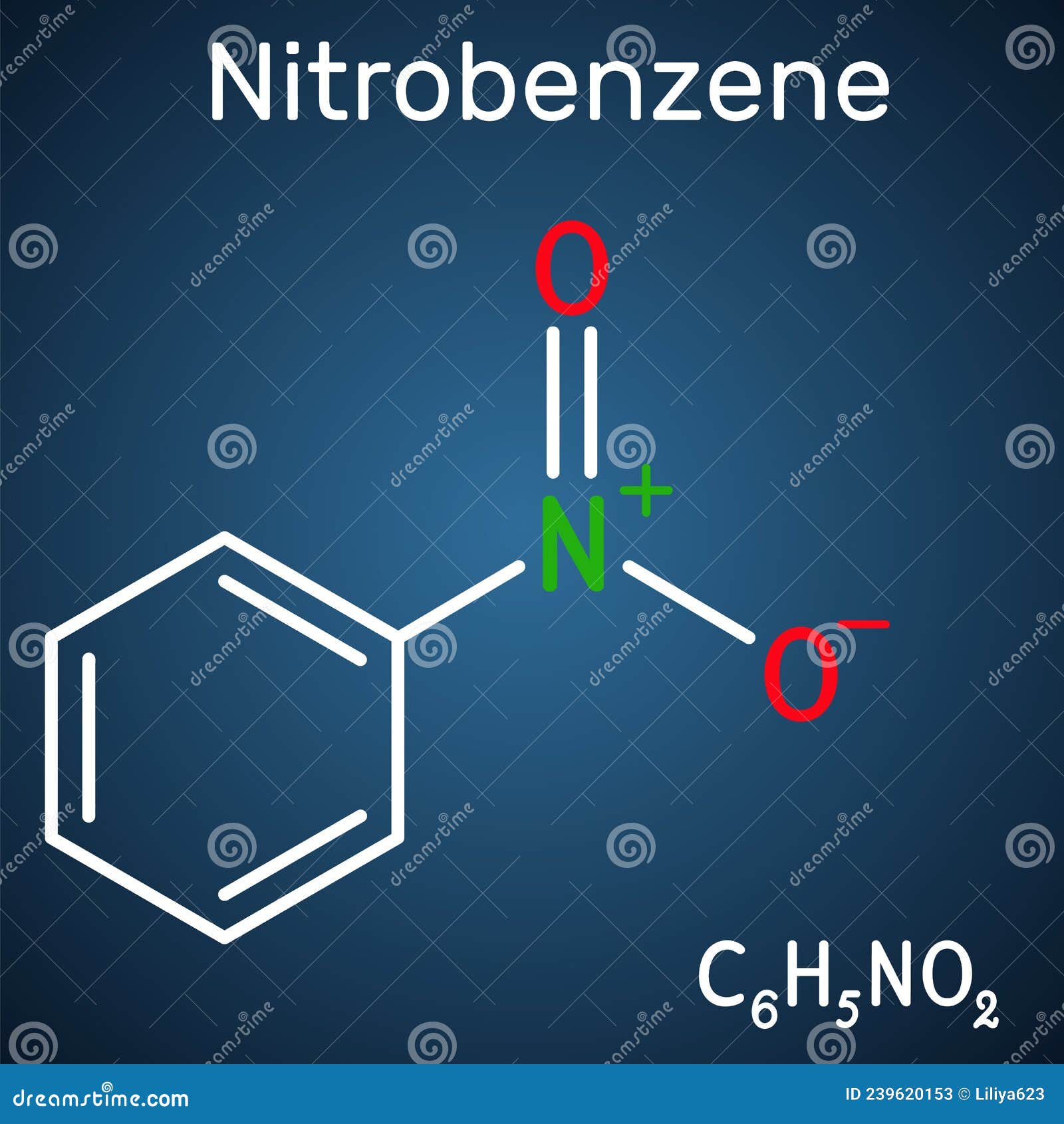 Nitrobenzene Molecule 3d, Molecular Structure, Ball And Stick Model ... Nitrobenzene Molecule 3d, Molecular Structure, Ball And Stick Model ...