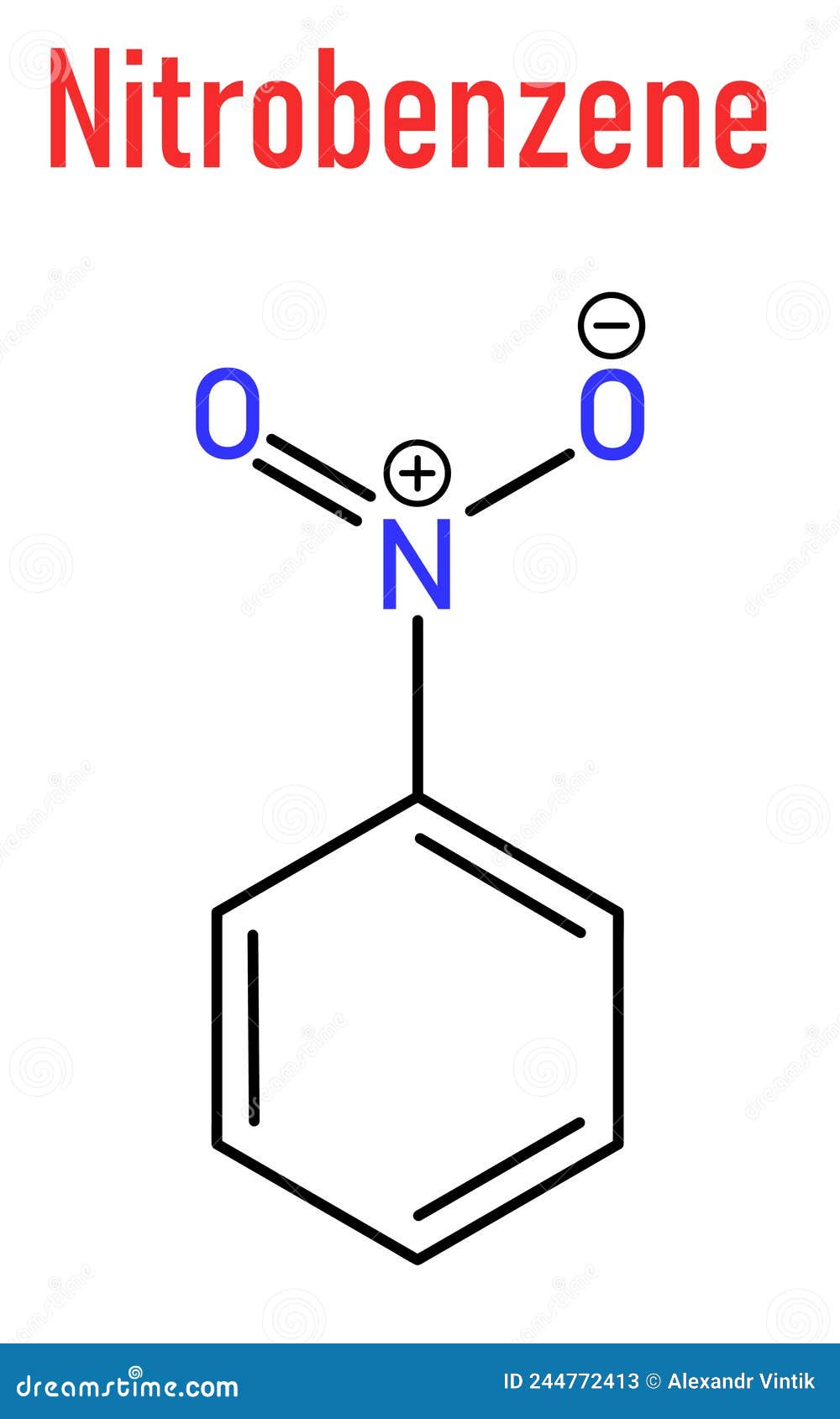 Nitrobenzene Solvent Molecule. Skeletal Formula Stock Vector ...