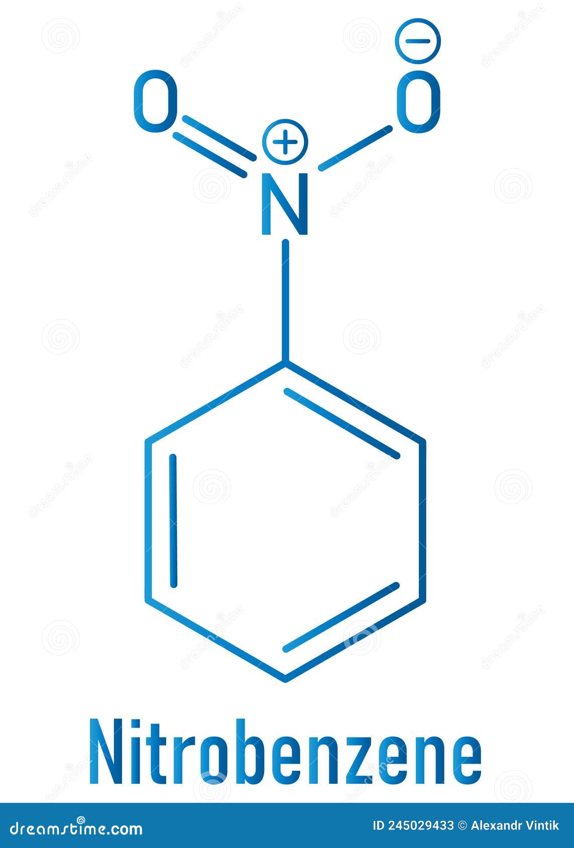 Nitrobenzene Solvent Molecule. Skeletal Formula Stock Vector ...