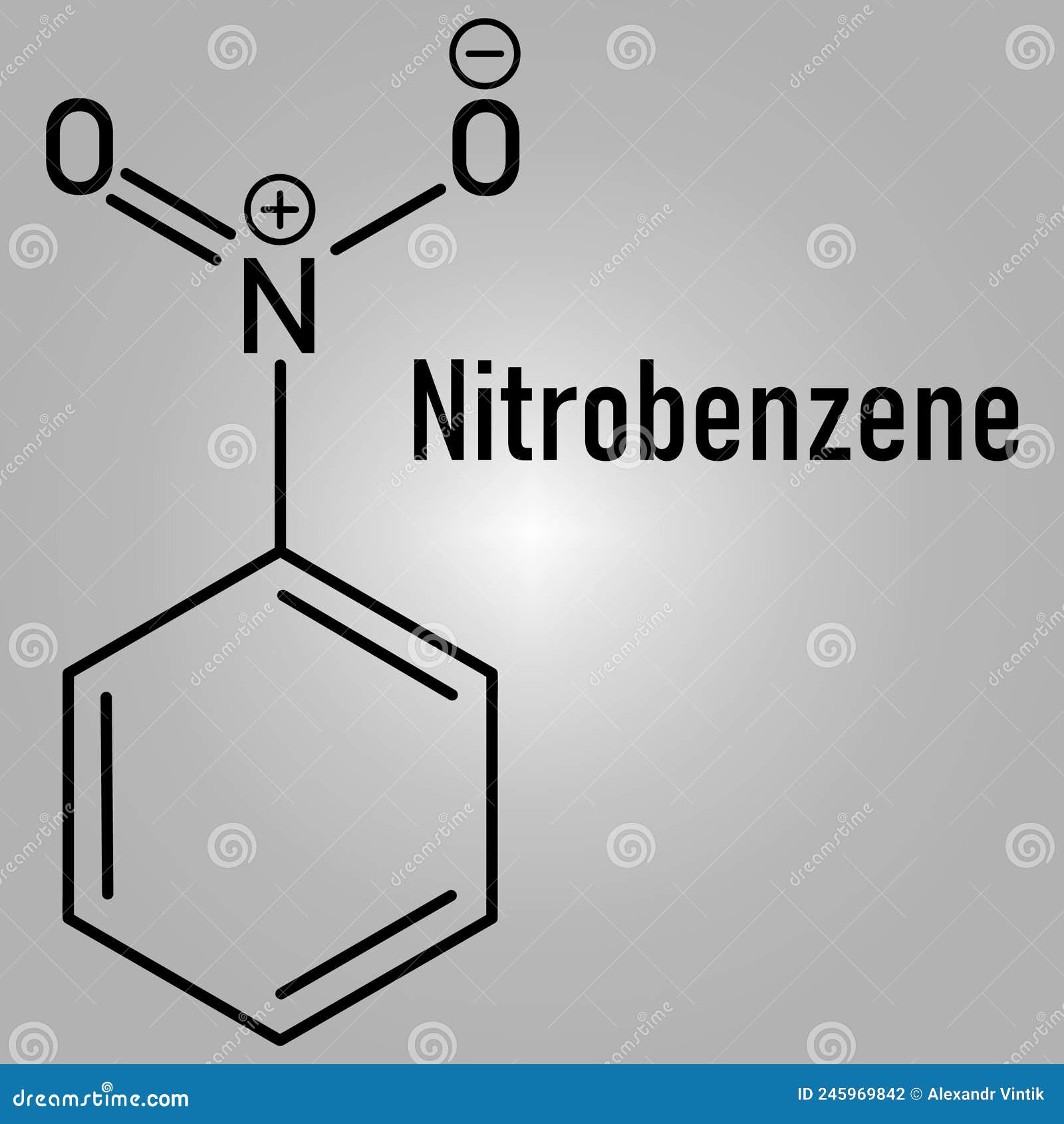 Nitrobenzene Solvent Molecule. Skeletal Formula Stock Vector ...