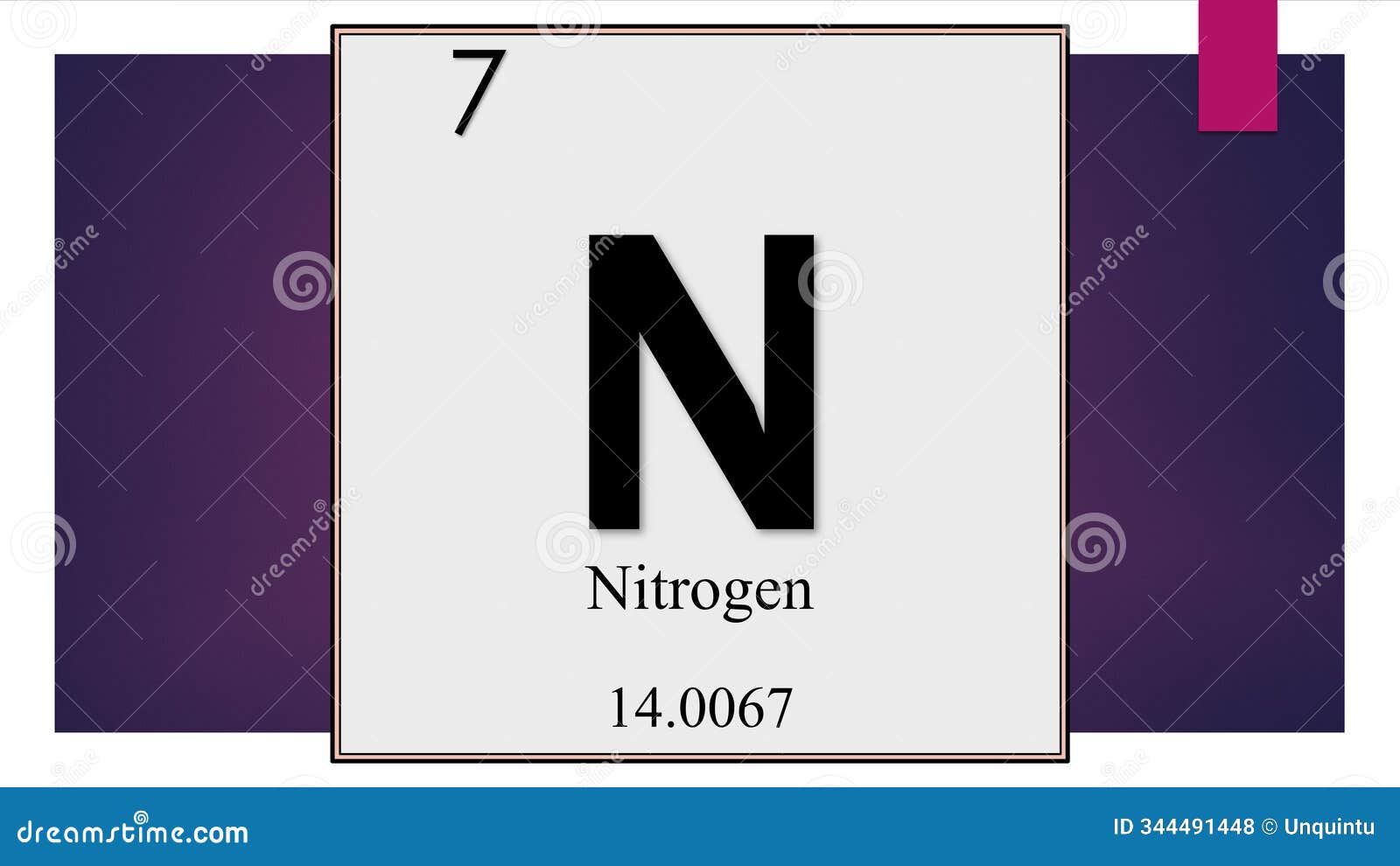 Nitrogen Chemical Element Symbol on Purple Abstract Background Stock ...