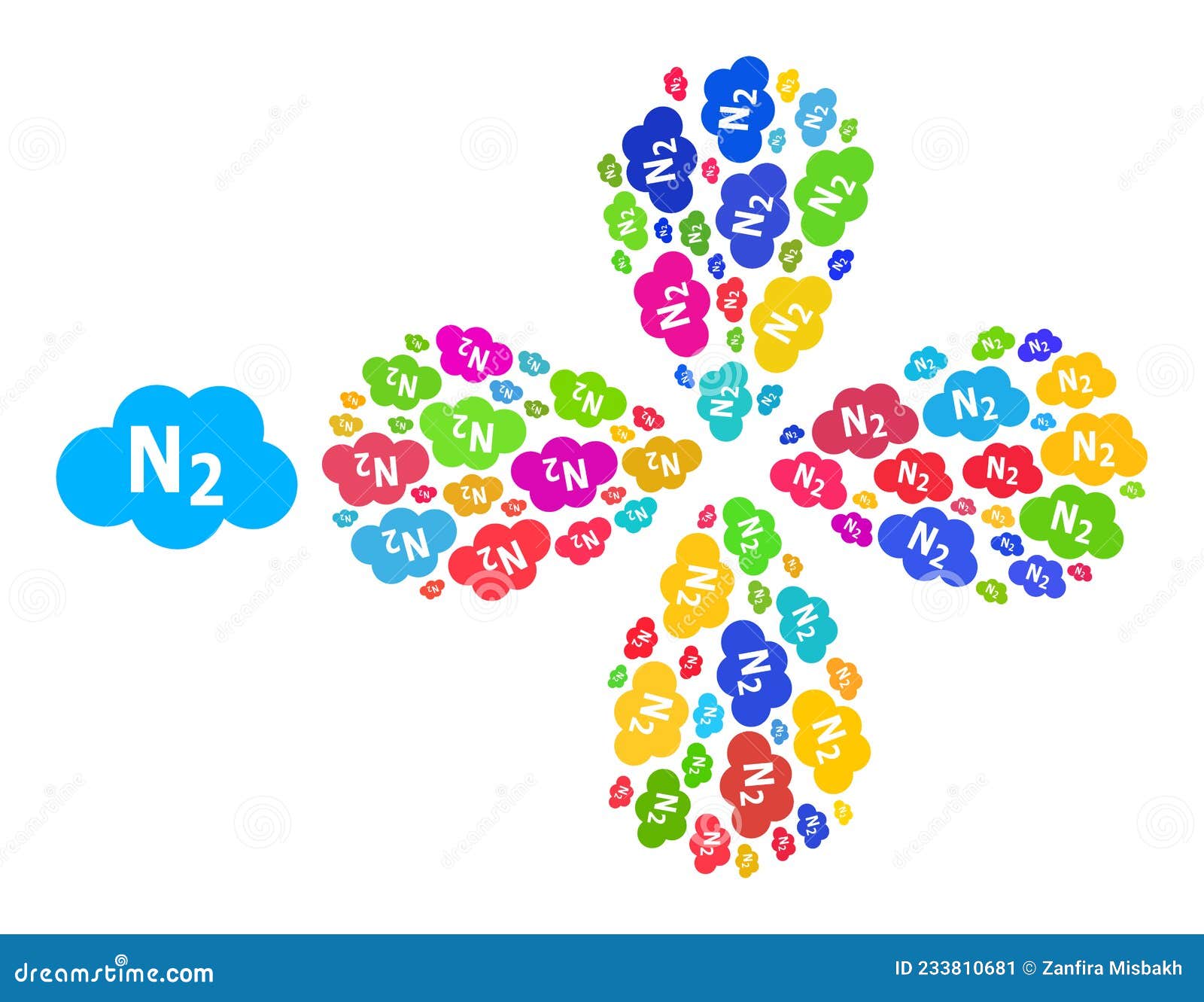 Nitrogen Cloud Icon Multicolored Twirl Stream Stock Vector ...