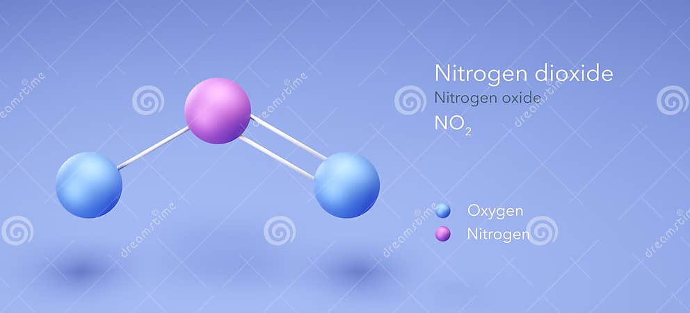 Nitrogen Dioxide, Molecular Structures, Nitrogen Oxide, 3d Model ...