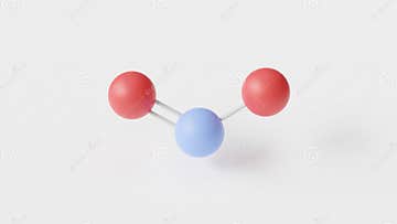 Nitrogen Dioxide Molecule 3d, Molecular Structure, Ball and Stick Model ...