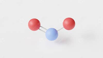 Nitrogen Dioxide Molecule 3d, Molecular Structure, Ball and Stick Model ...
