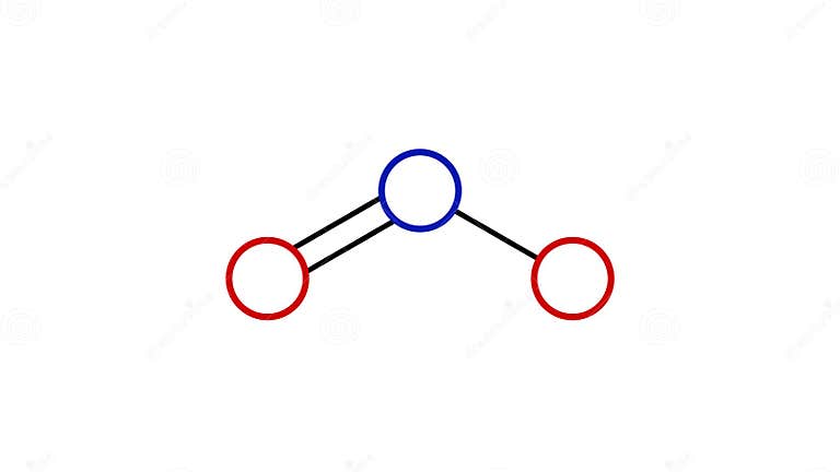 Nitrogen Dioxide Molecule, Structural Chemical Formula, Ball-and-stick ...