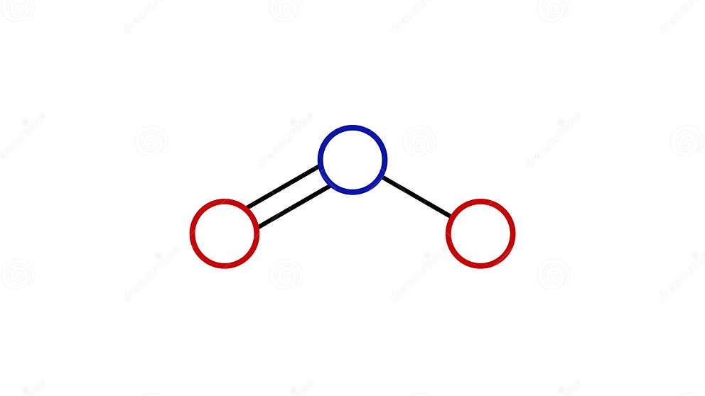 Nitrogen Dioxide Molecule, Structural Chemical Formula, Ball-and-stick ...