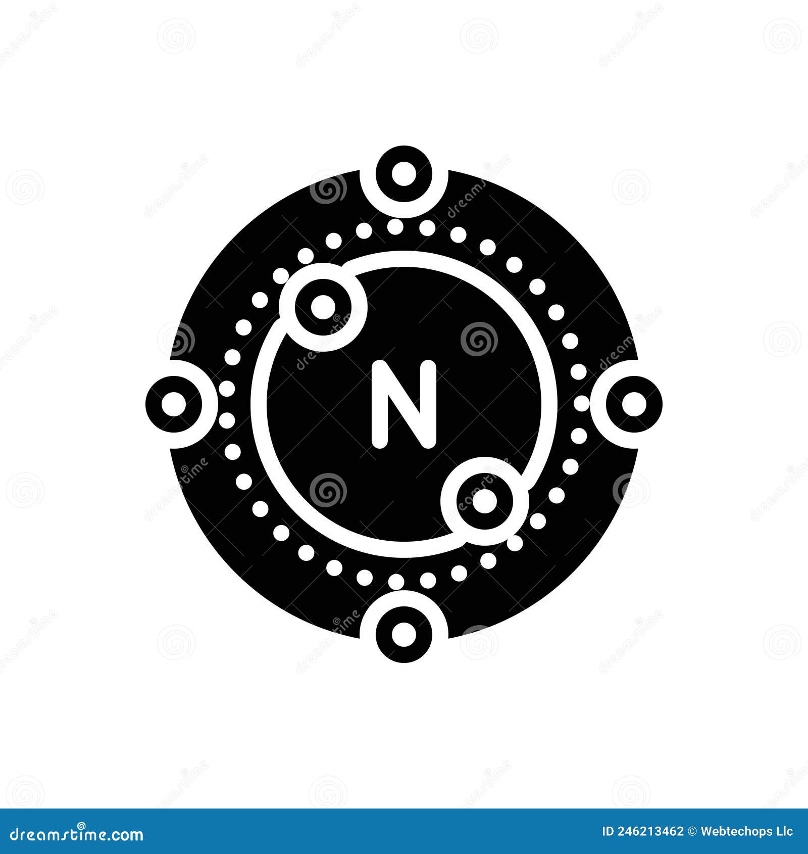 Black Solid Icon for Nitrogen, Gas and Molecular Stock Vector ...
