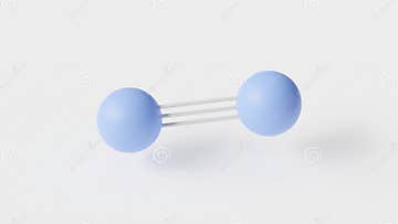 Nitrogen Molecule 3d, Molecular Structure, Ball and Stick Model ...