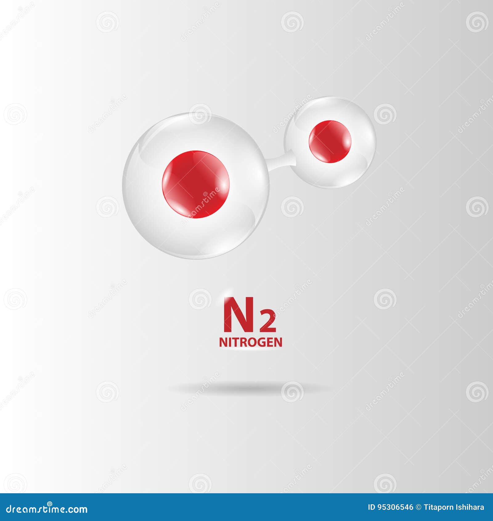 Nitrogen Molecule Model Vector Stock Vector - Illustration of cell ...