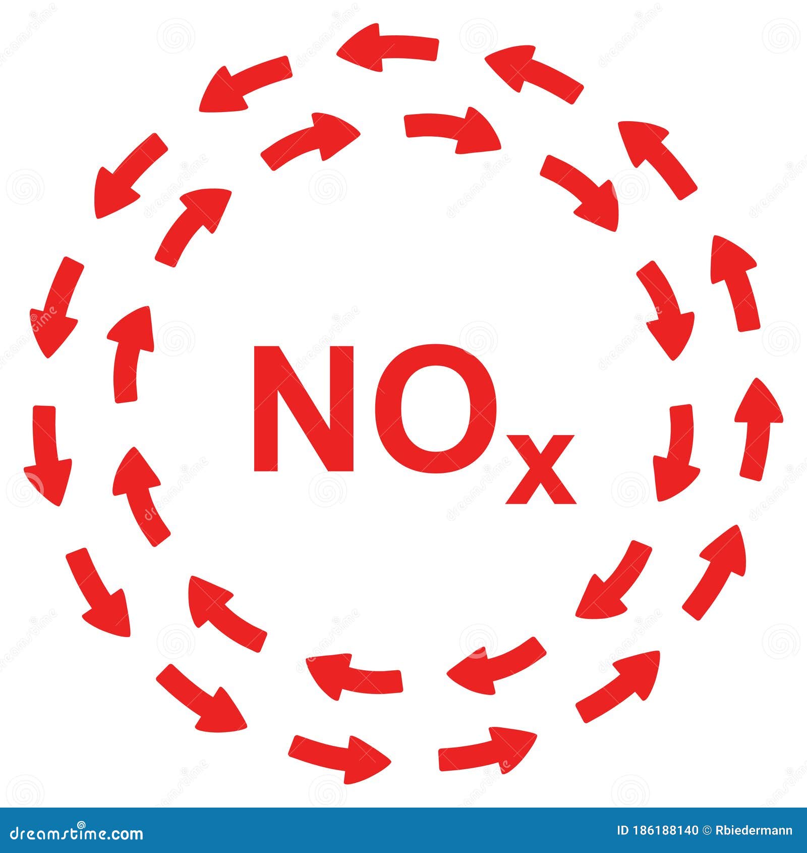Nitrogen oxides and arrows stock vector. Illustration of symbol - 186188140
