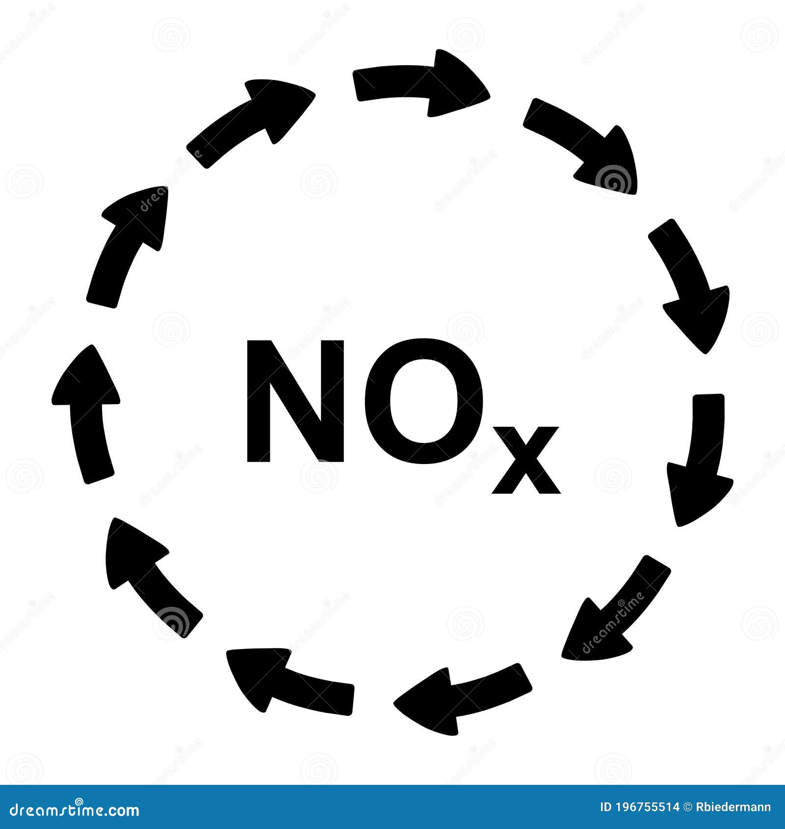 Nitrogen oxides and arrows stock vector. Illustration of nitrogen ...