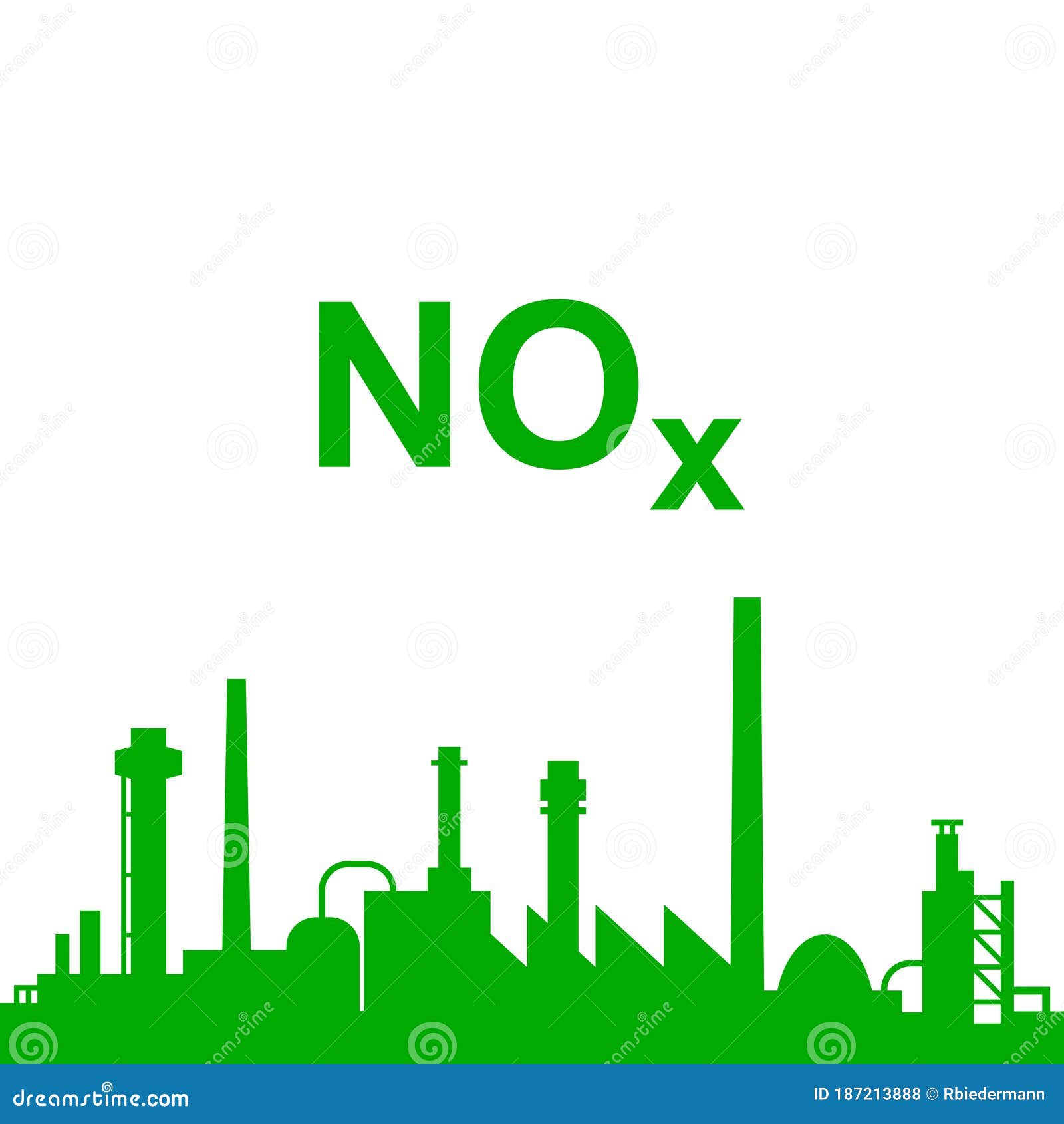 Nitrogen Oxides and Industry Stock Vector - Illustration of building ...