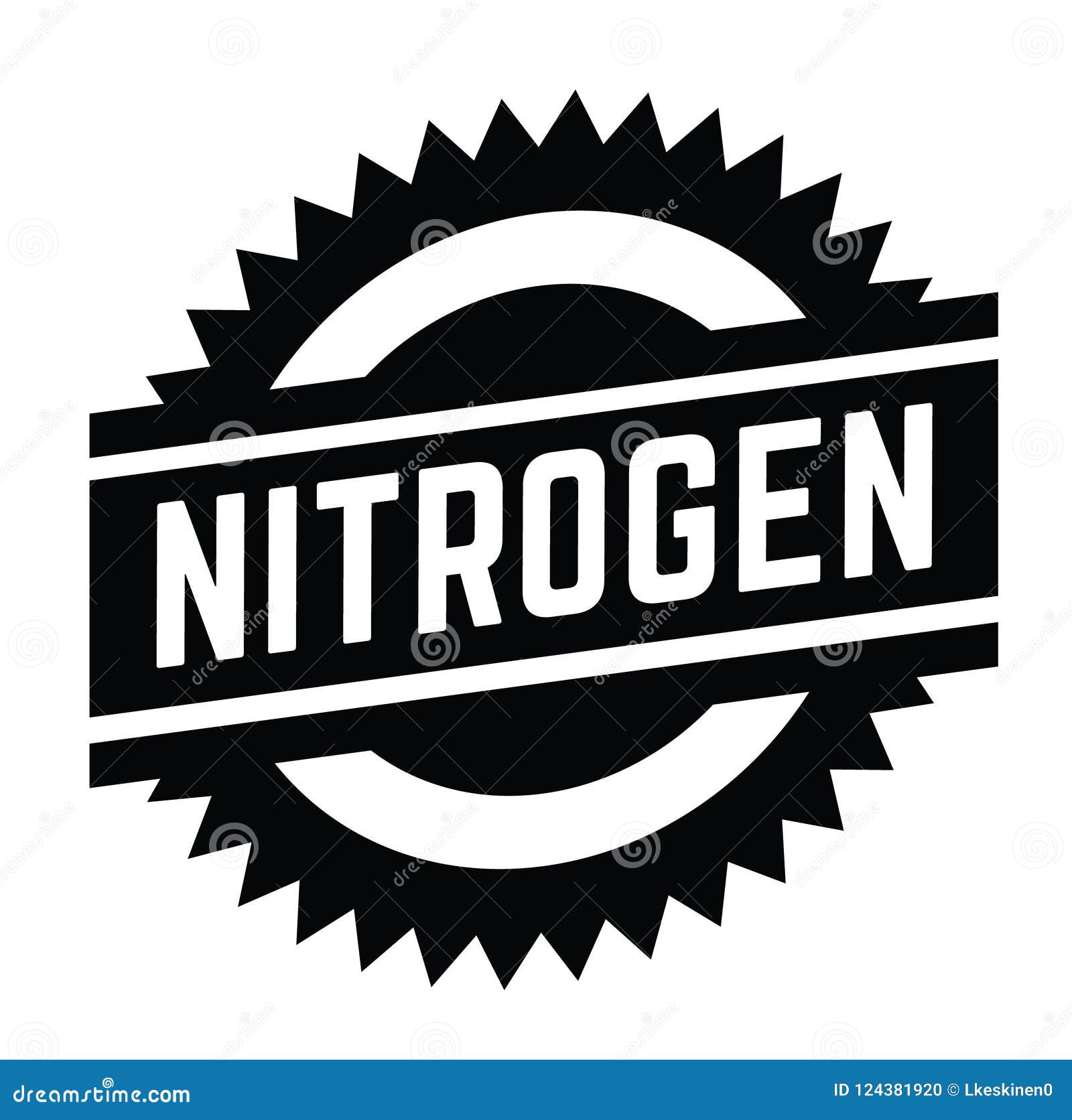 Nitrogen stamp on white stock vector. Illustration of symbol - 124381920