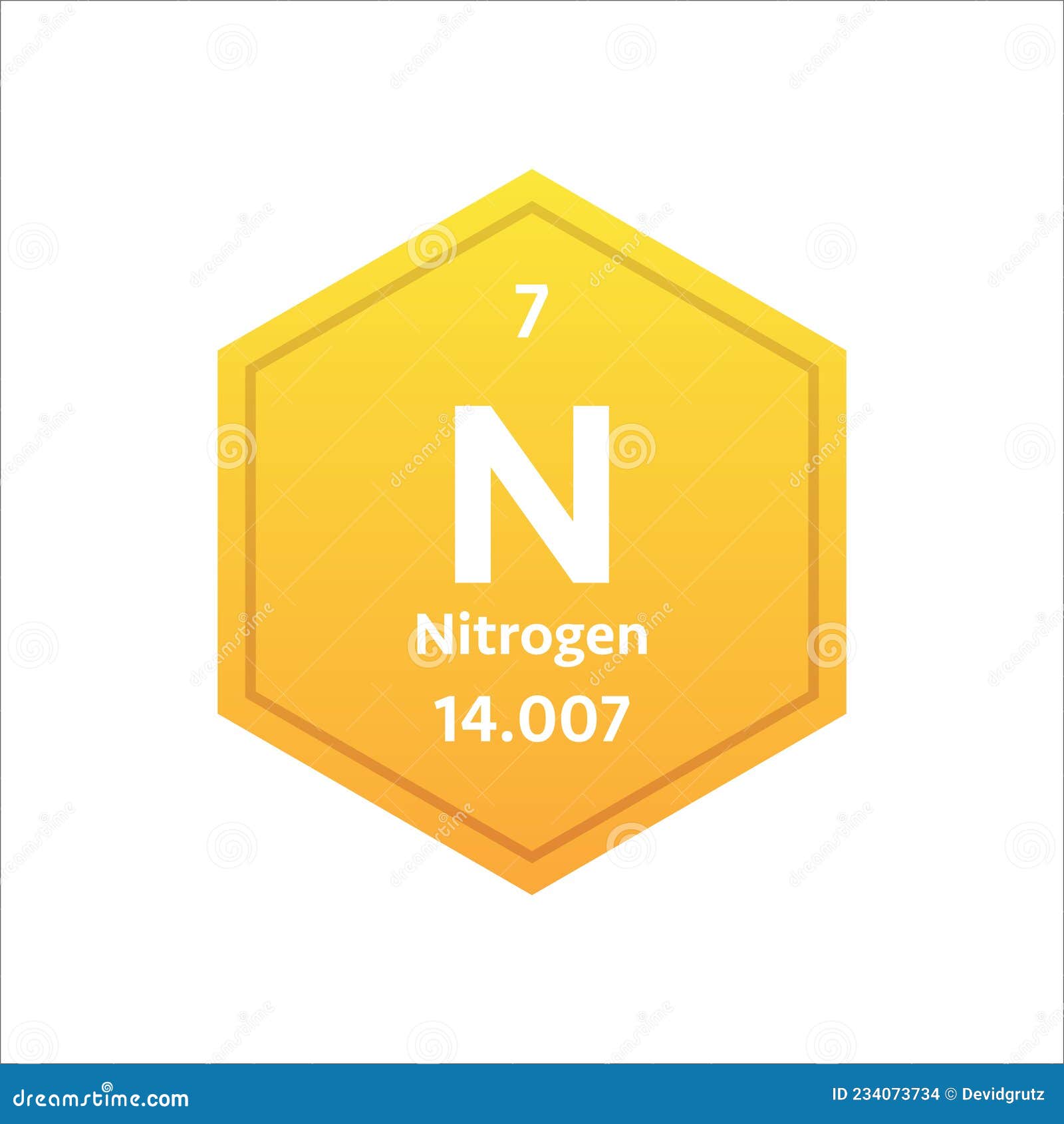 Nitrogen Symbol. Chemical Element of the Periodic Table. Vector Stock ...