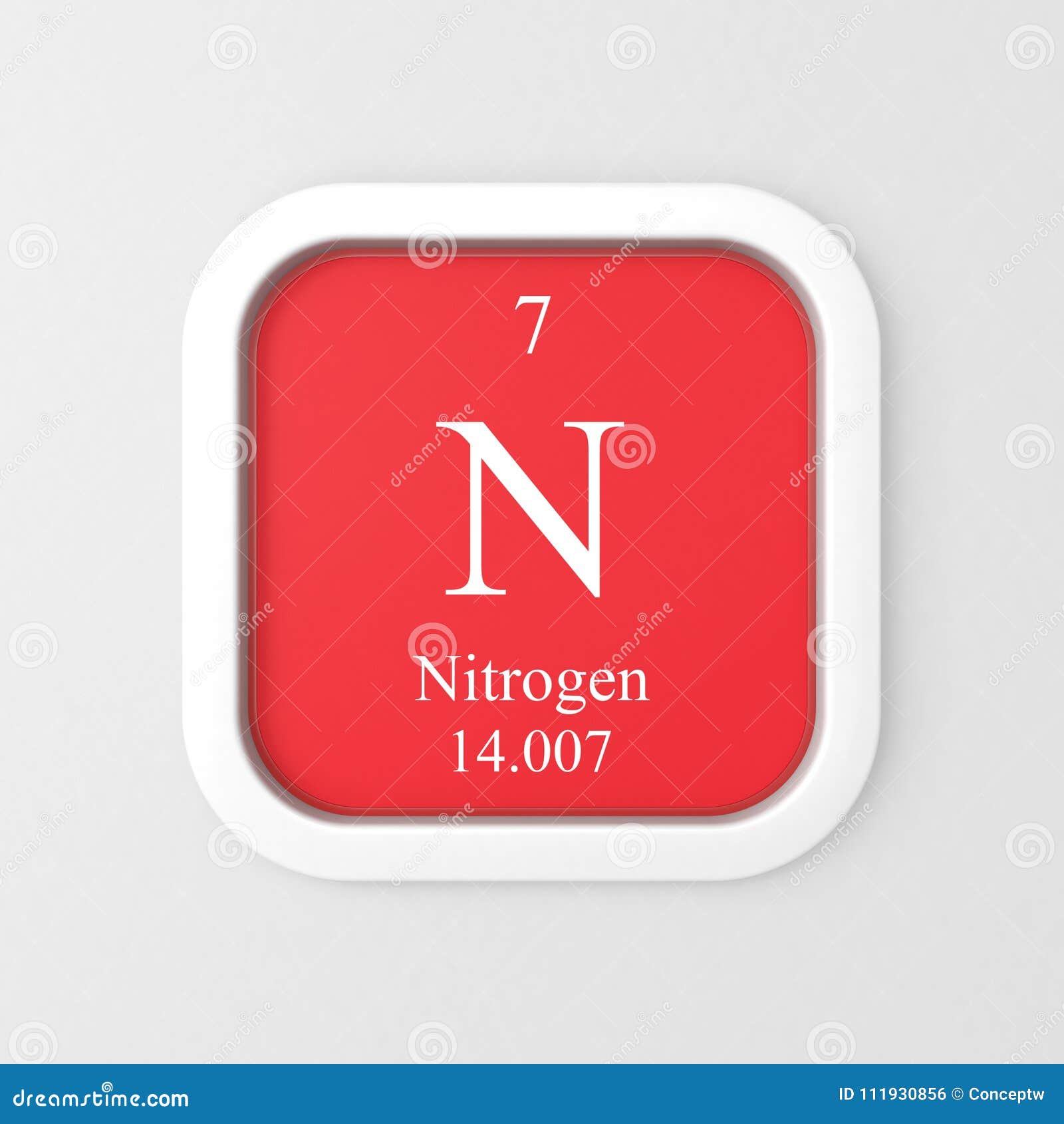 Nitrogen Symbol. Sign Nitrogen With Atomic Number And Atomic Weight. N ...