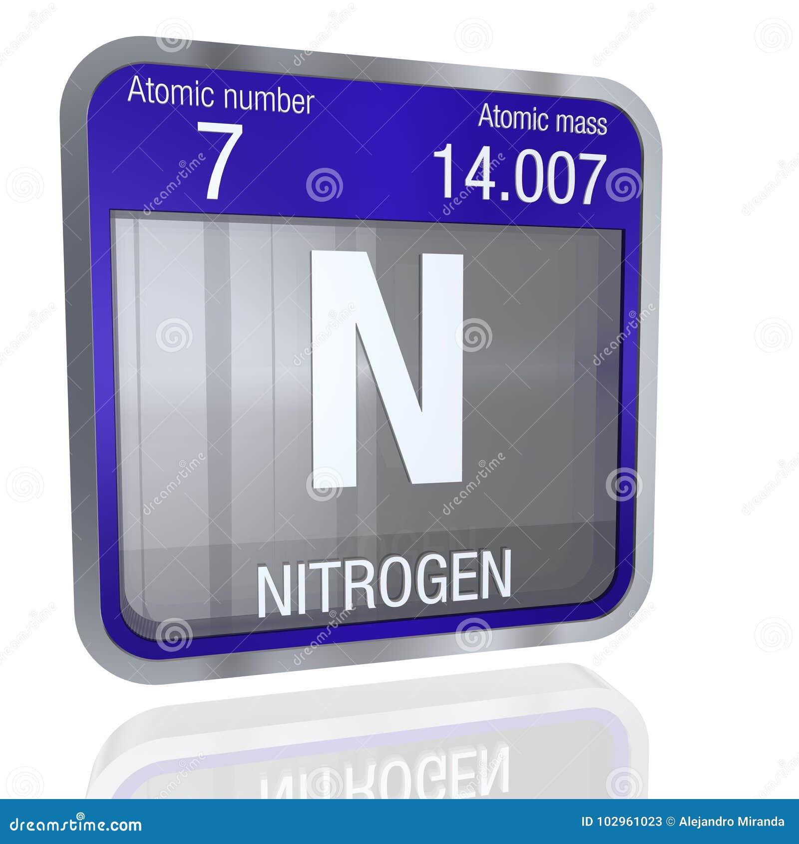 Nitrogen Symbol. Chemical Element Of The Periodic Table. Vector Stock ...