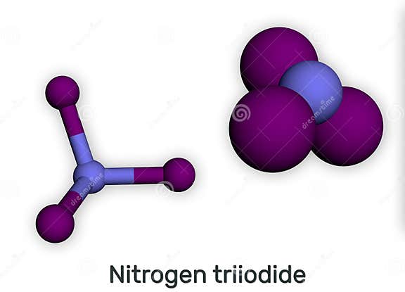 Nitrogen Triiodide, NI3 Molecule. Molecule Model Stock Illustration ...