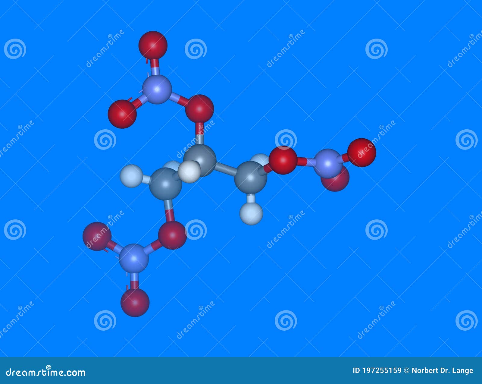 Nitroglycerine Molecular Model Stock Illustration - Illustration of ...