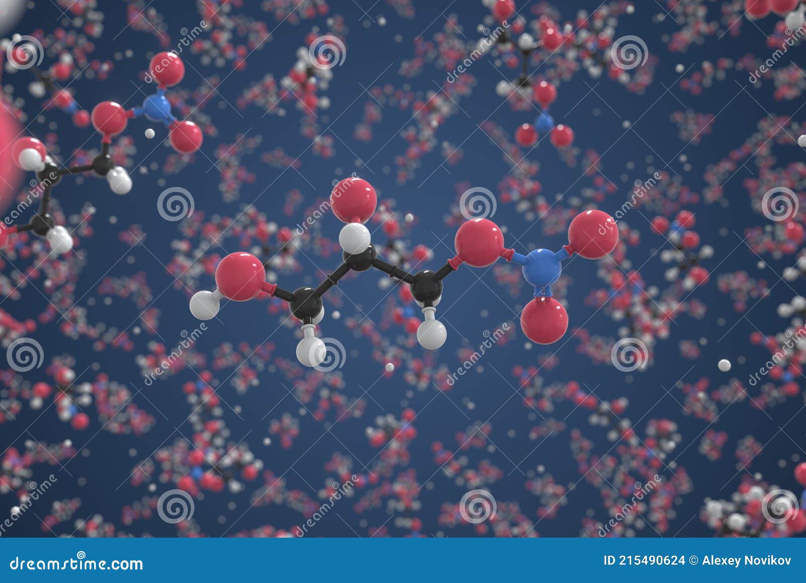 Nitroglycerine Molecule Made with Balls, Scientific Molecular Model ...