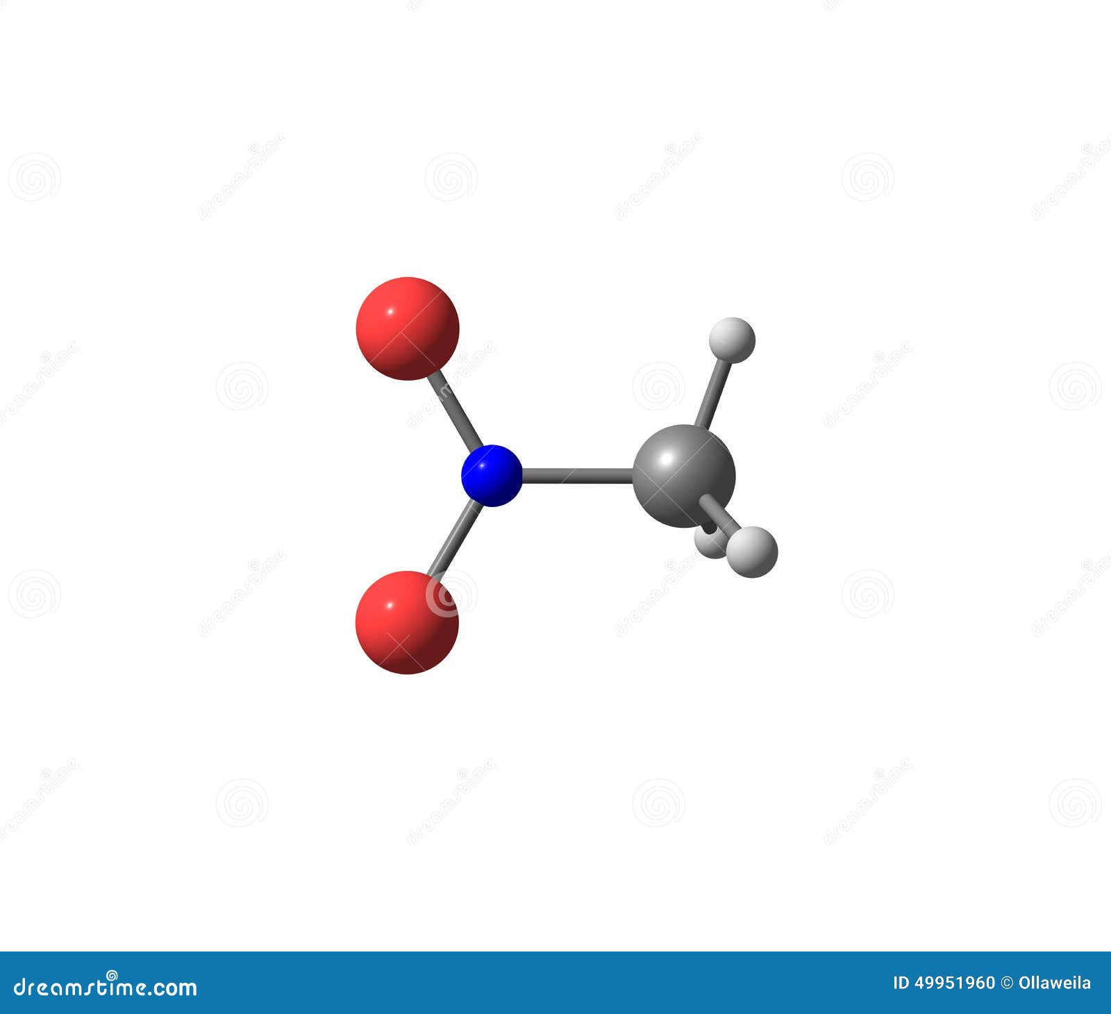 Nitromethane Molecule Isolated on White Stock Illustration ...