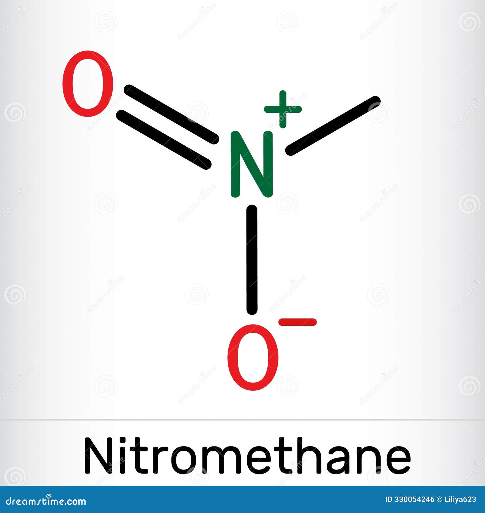 Nitromethane Molecule. Structural Chemical Formula And Molecule Model ...