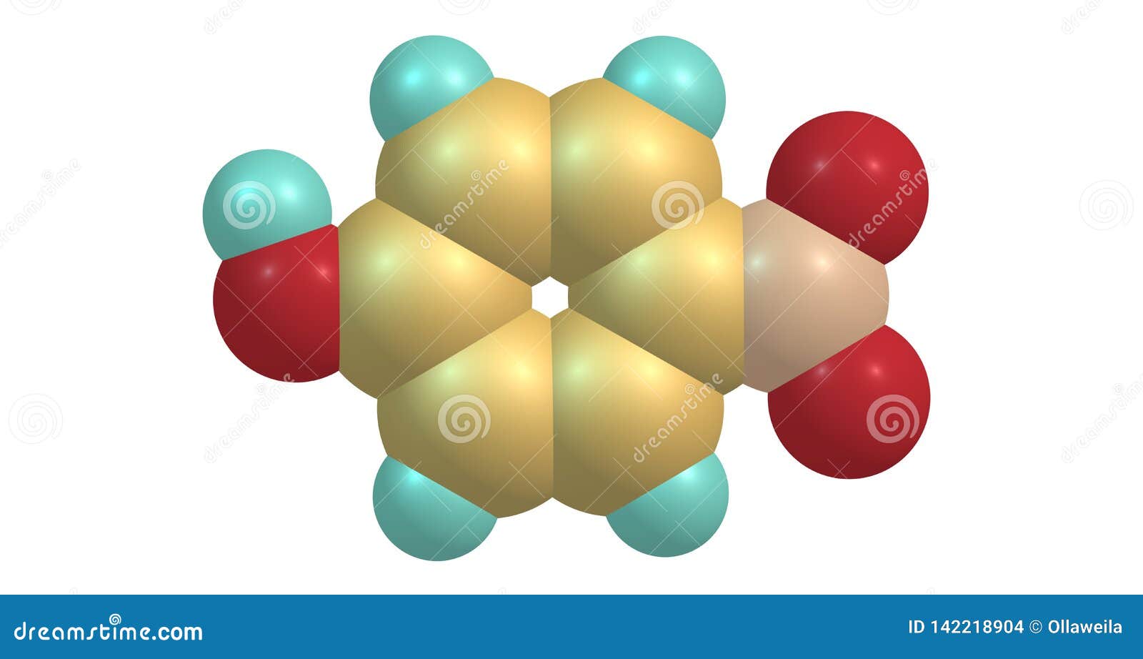 4-Nitrophenol Molecular Structure Isolated on White Stock Illustration ...
