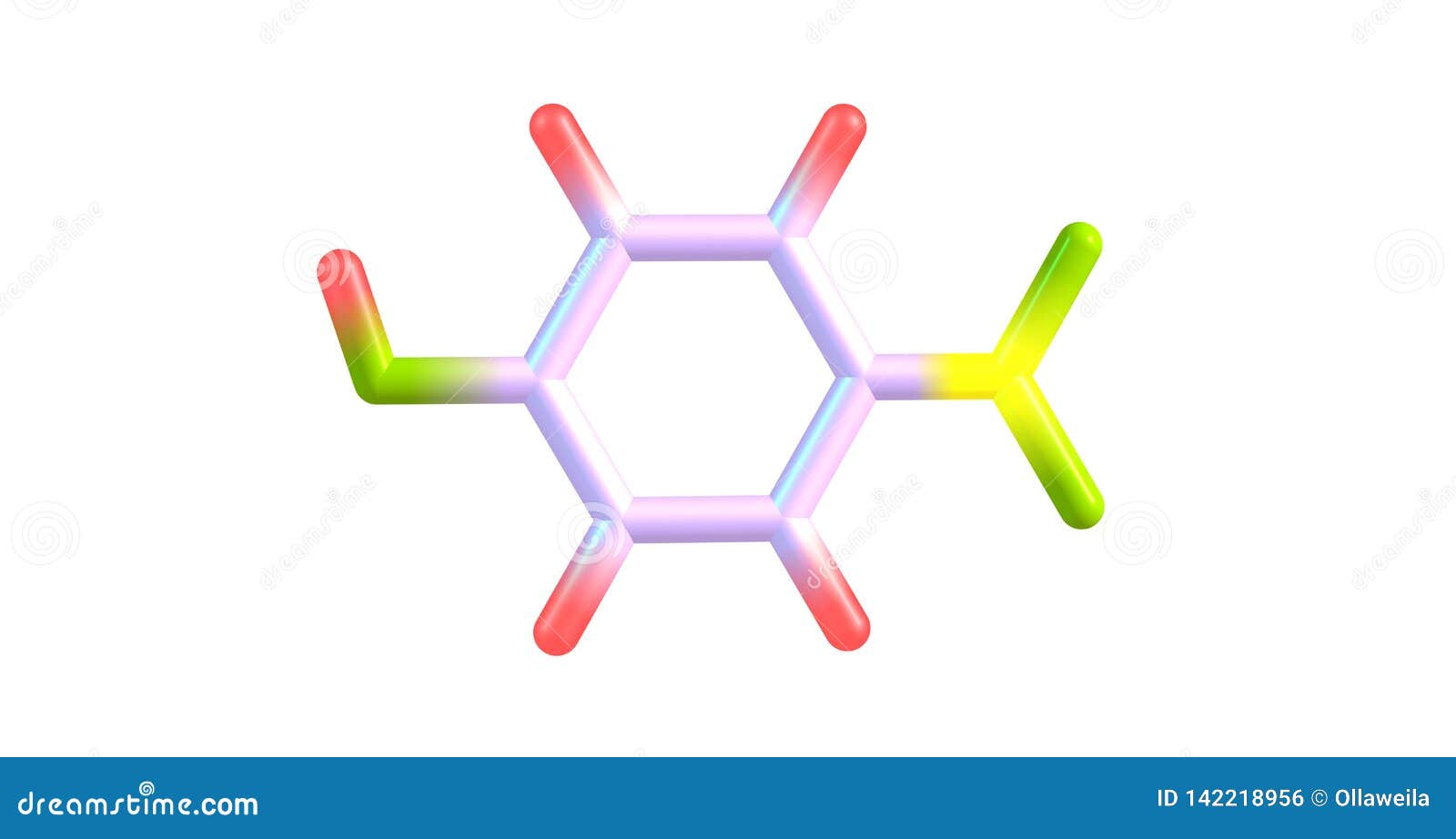 4-Nitrophenol Molecular Structure Isolated on White Stock Illustration ...