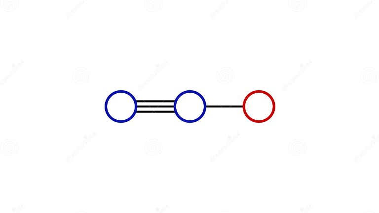 Nitrous Oxide Molecule, Structural Chemical Formula, Ball-and-stick ...