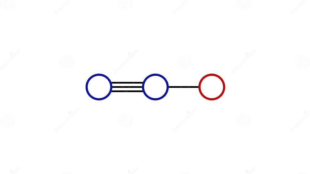 Nitrous Oxide Molecule, Structural Chemical Formula, Ball-and-stick ...