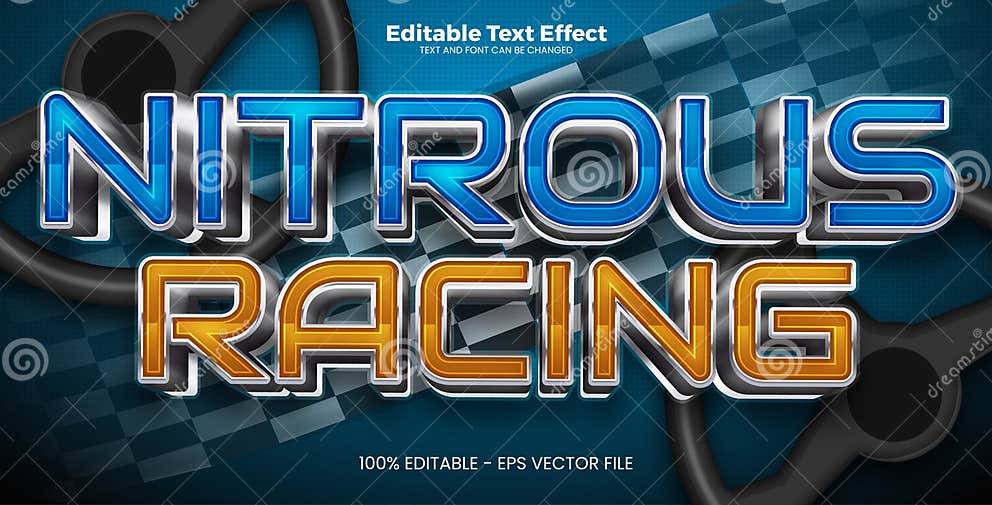 Nitrous text effect racing stock vector. Illustration of promotion ...