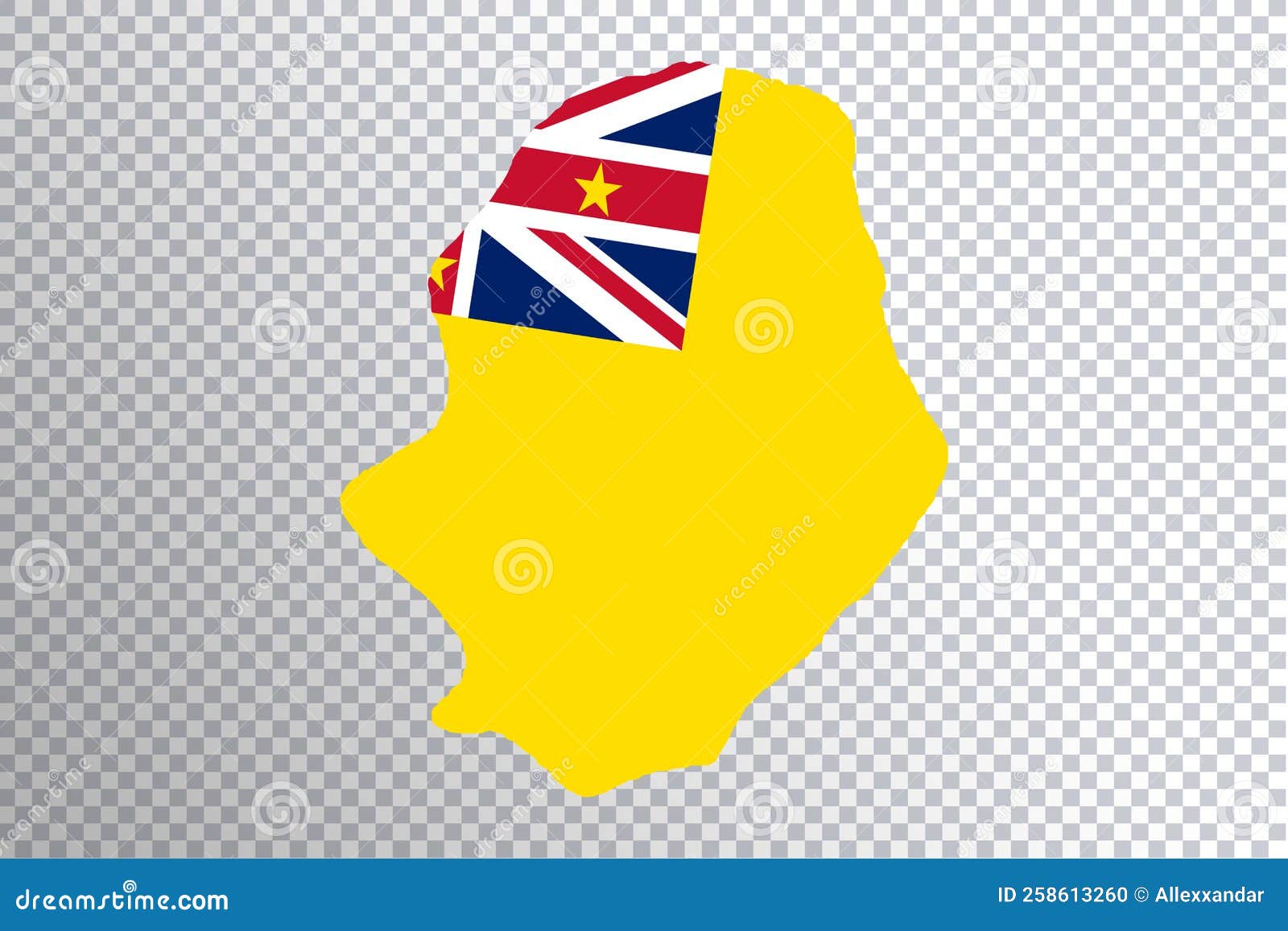 Niue Flag on Map, Transparent Background Stock Illustration ...