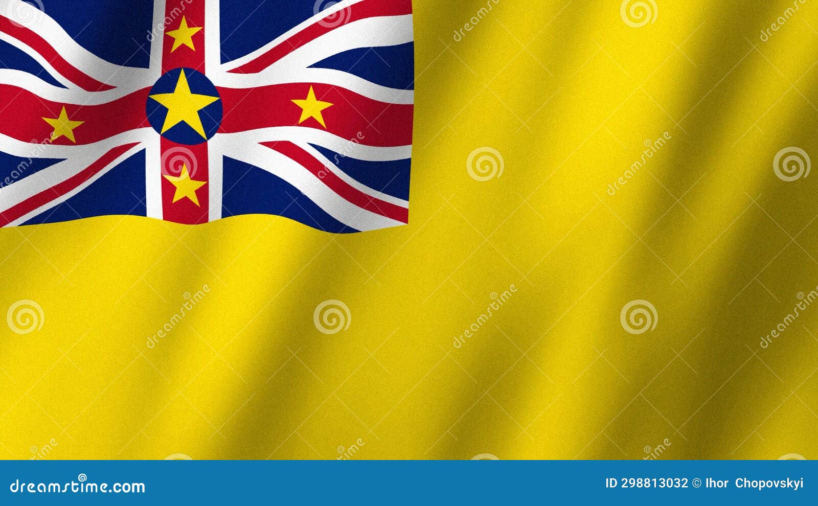 Niue Flag Waving in the Wind. Flag of Niue Images Stock Photo - Image ...