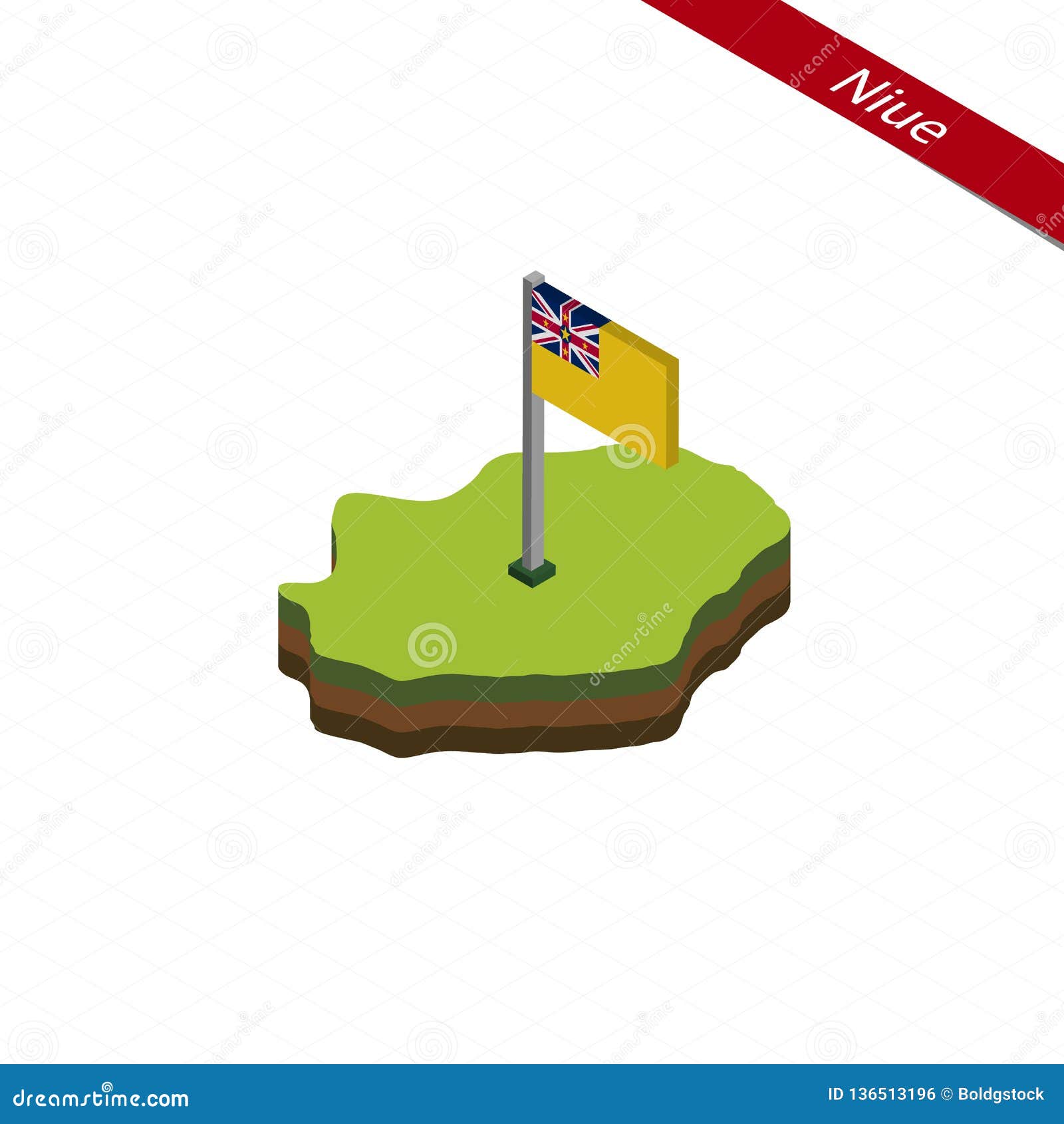 Niue Isometric Map and Flag. Vector Illustration Stock Vector ...