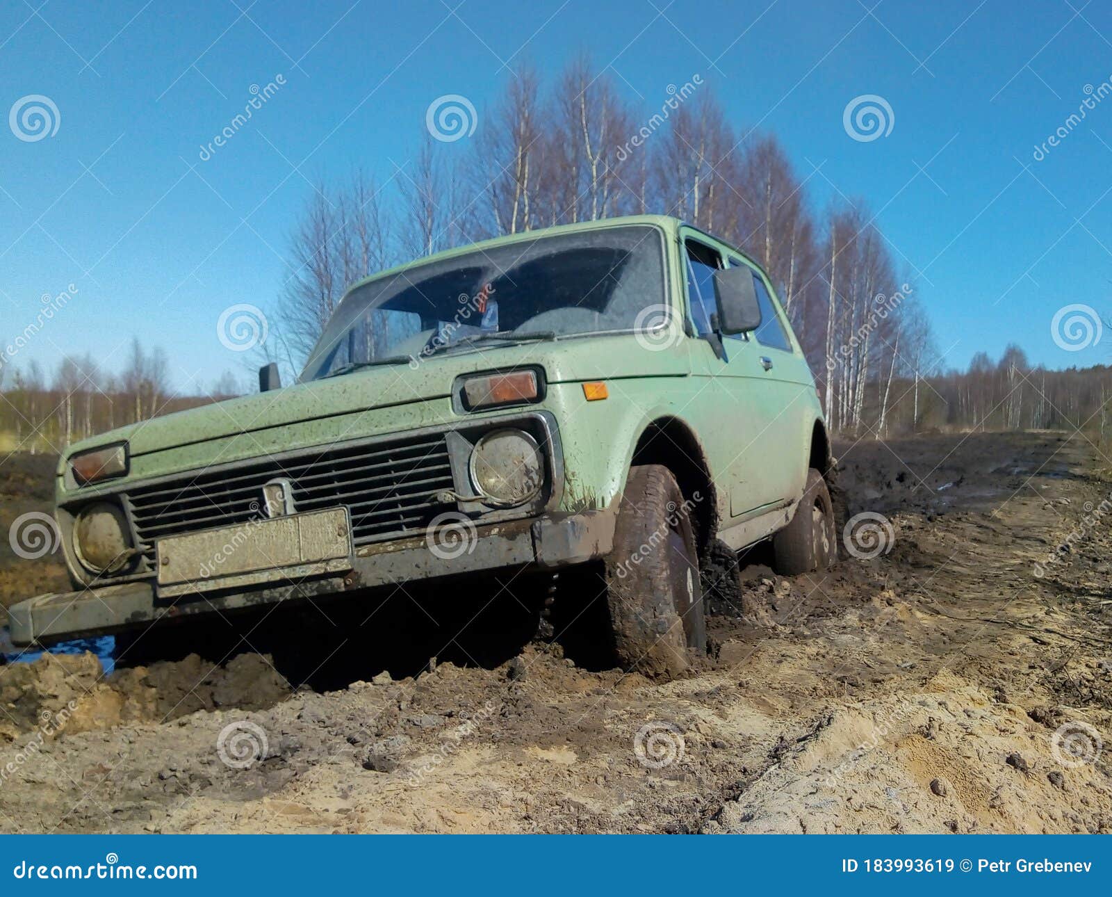 Niva Lada Front view stock image. Image of automobile - 183993619