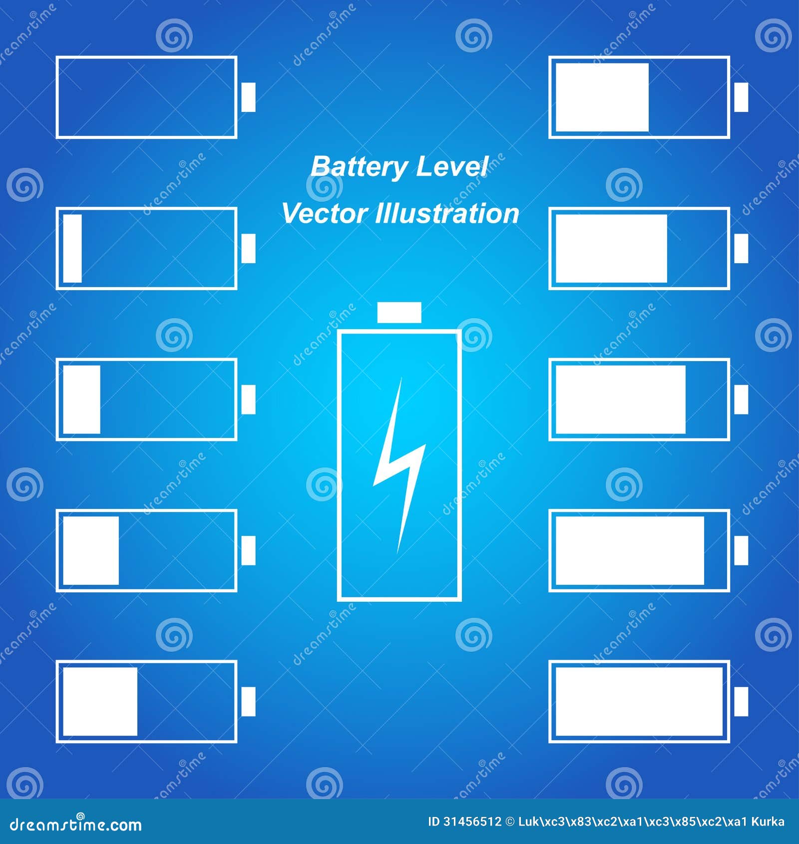 Nivel Azul Simple De La Batería Ilustración del Vector - Ilustración de ...