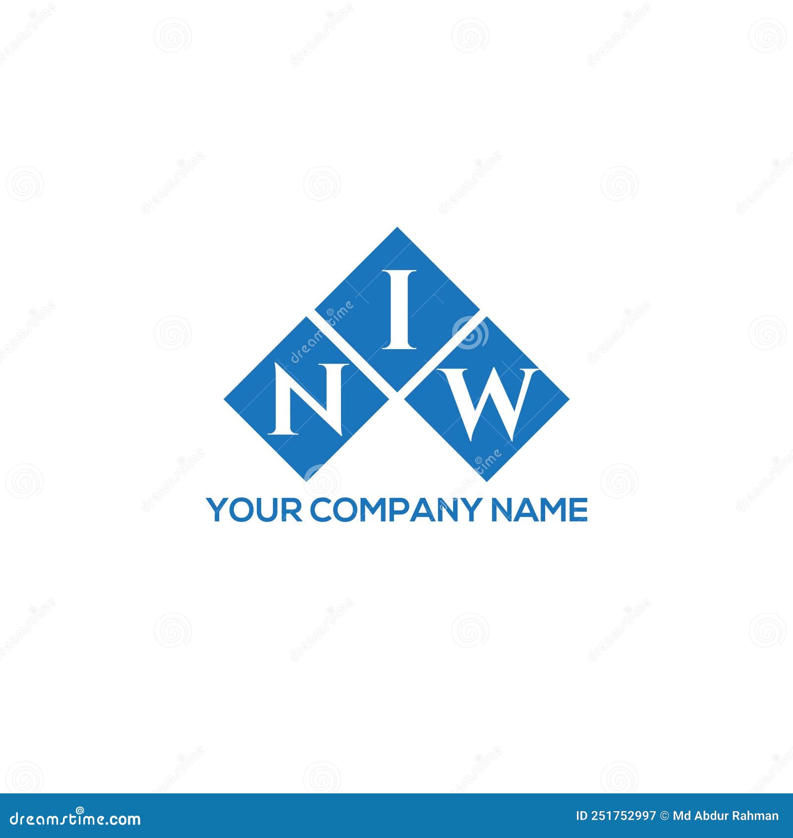 NIW Letter Logo Design on WHITE Background. NIW Creative Initials ...