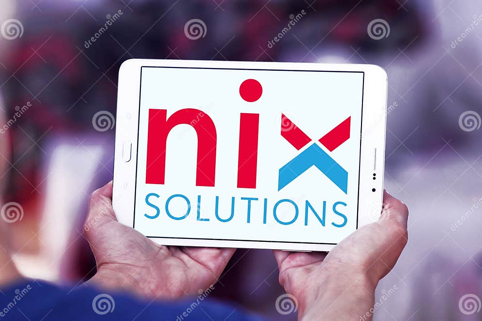 NIX Solutions company logo editorial stock image. Image of brands ...