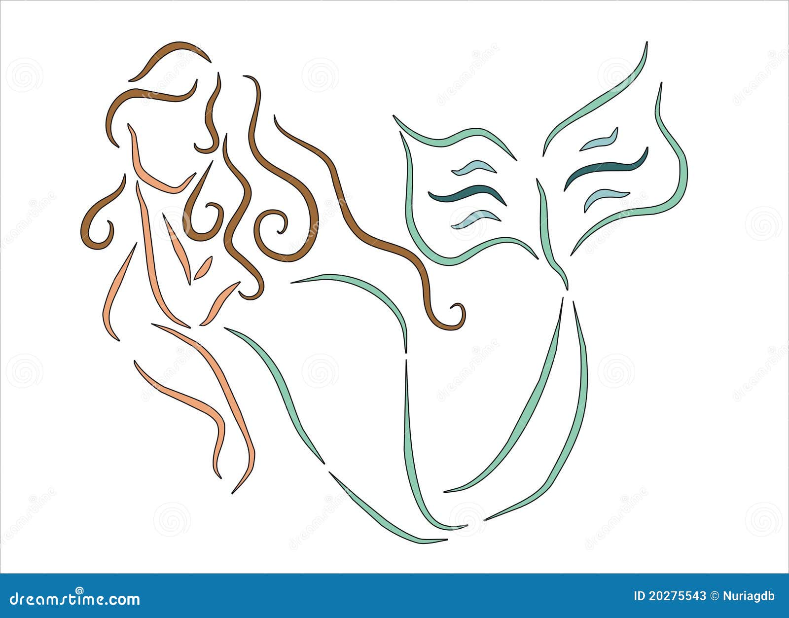 Nixe vektor abbildung. Illustration von getrennt, mythologie - 20275543