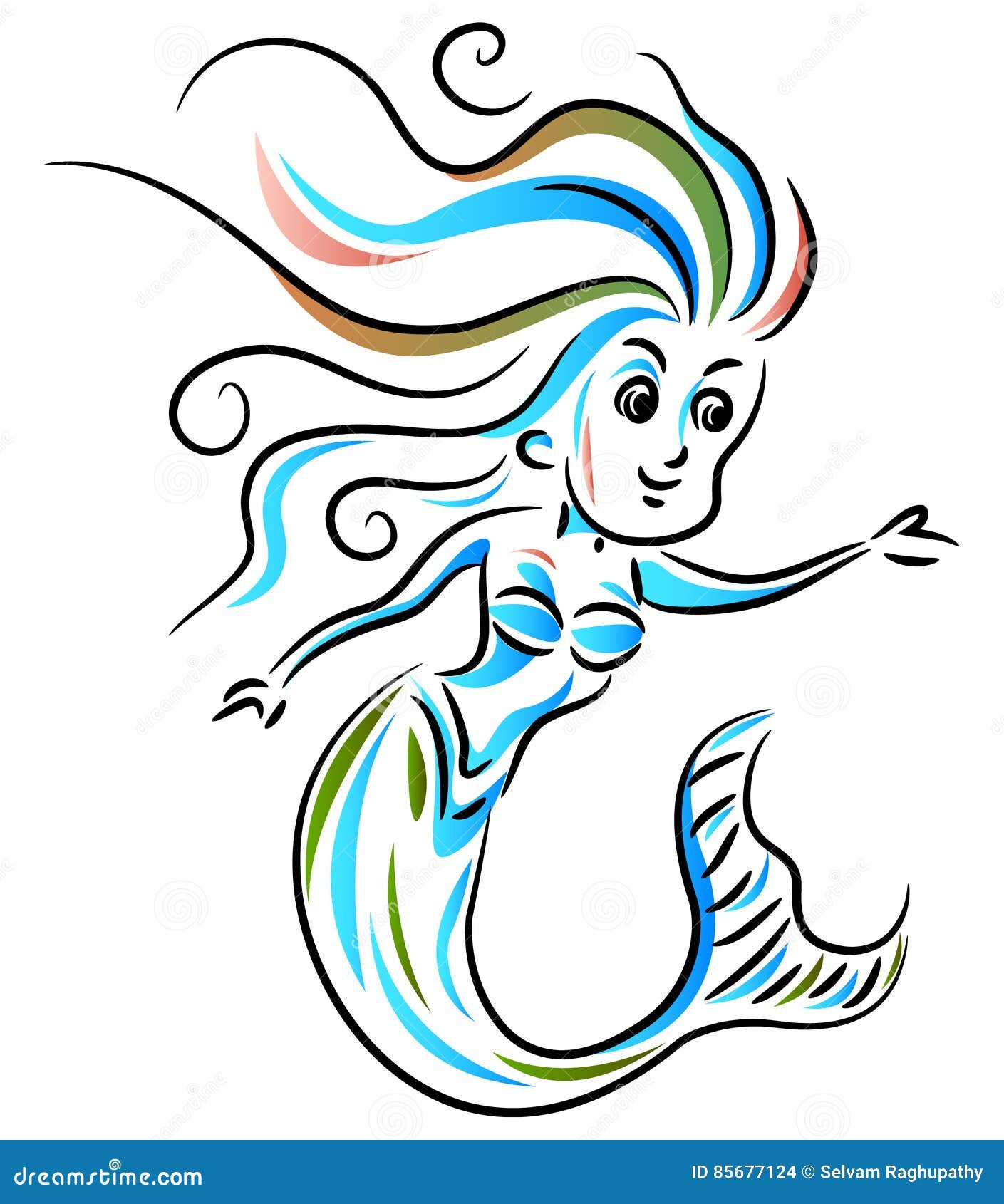 Nixe vektor abbildung. Illustration von magie, gekritzel - 85677124