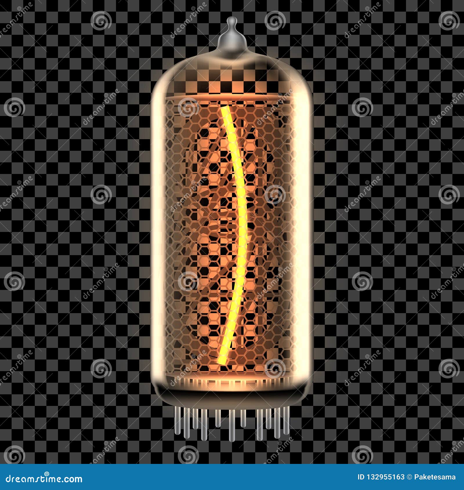 Nixie Tube Indicator Lamp with Symbol Stock Vector - Illustration of ...