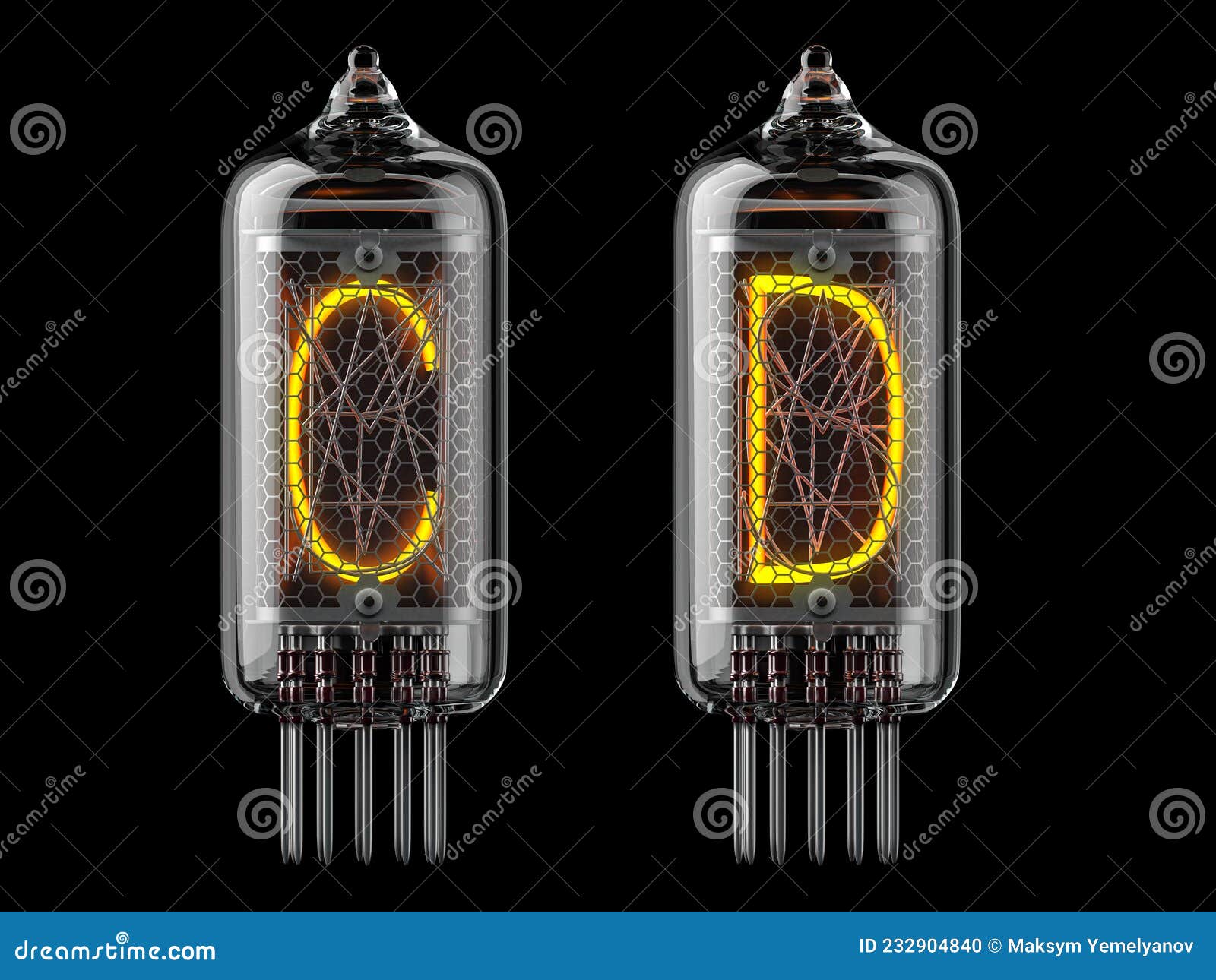Nixie Tube Number Six Royalty-Free Illustration | CartoonDealer.com ...
