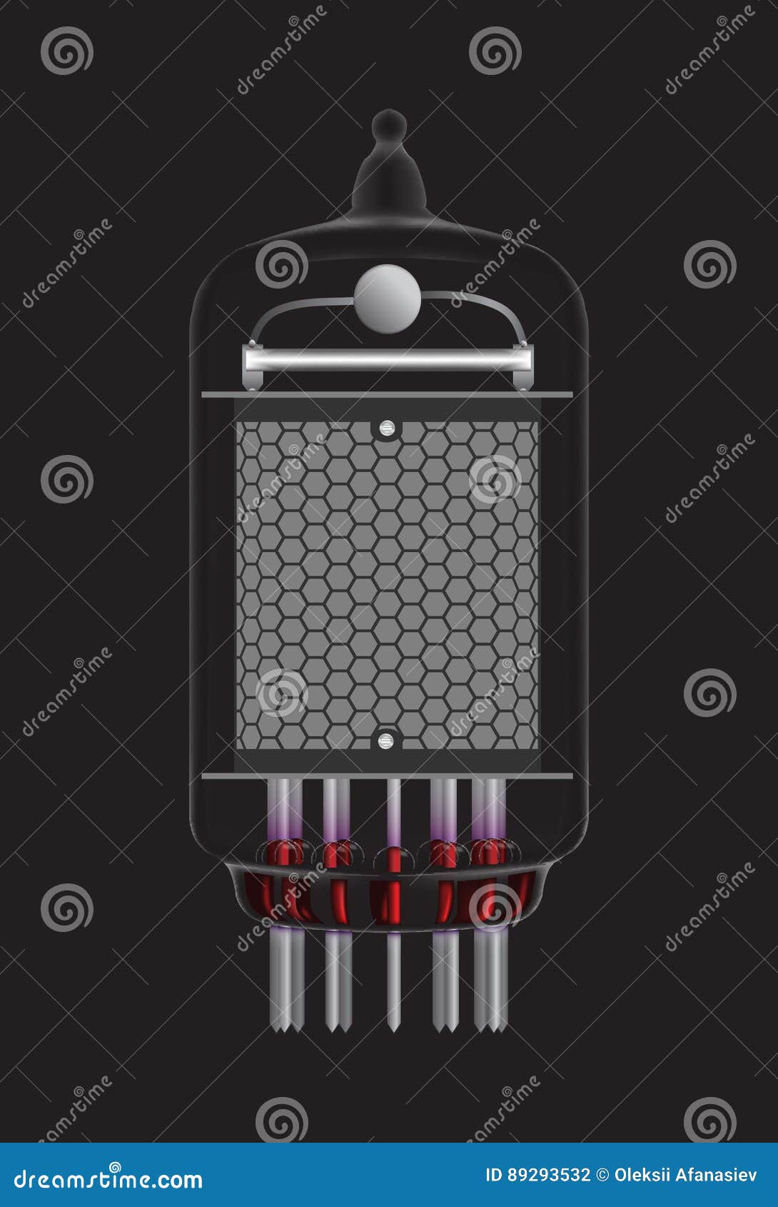 Nixie tube indicator. stock vector. Illustration of black - 89293532
