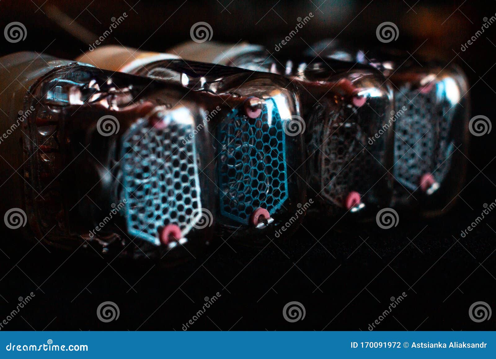 Nixie Tubes in-17, Nixie Tubes Macro Photography, Old and Retro Stock ...