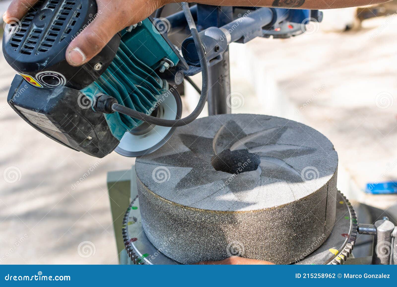 Nixtamal Millstone Grinding Machine Stock Photo - Image of closeup ...