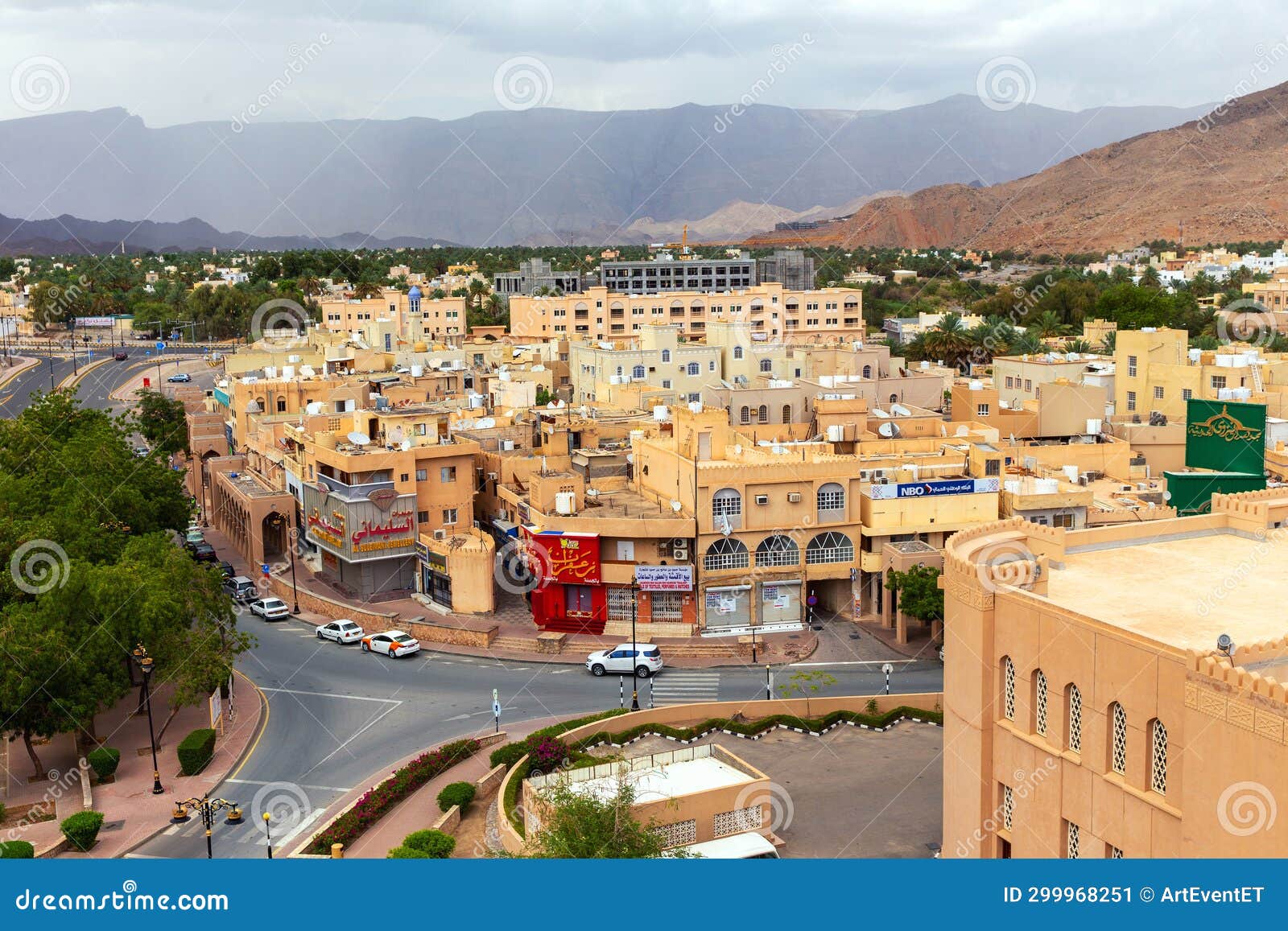 Nizwa City. View from Above Editorial Photo - Image of house, mountains ...