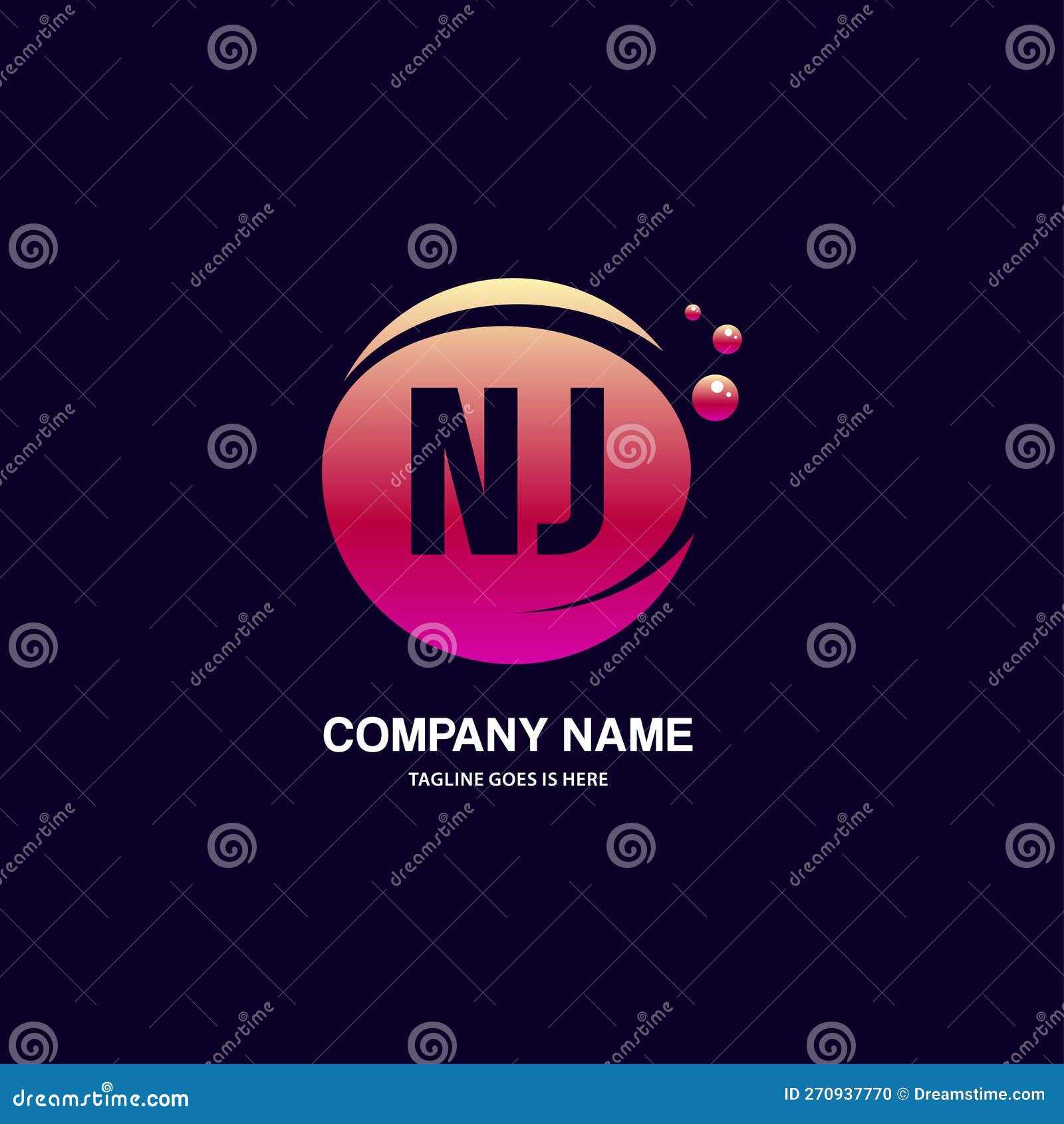 NJ Initial Logo with Colorful Circle Template Vector Stock Vector ...