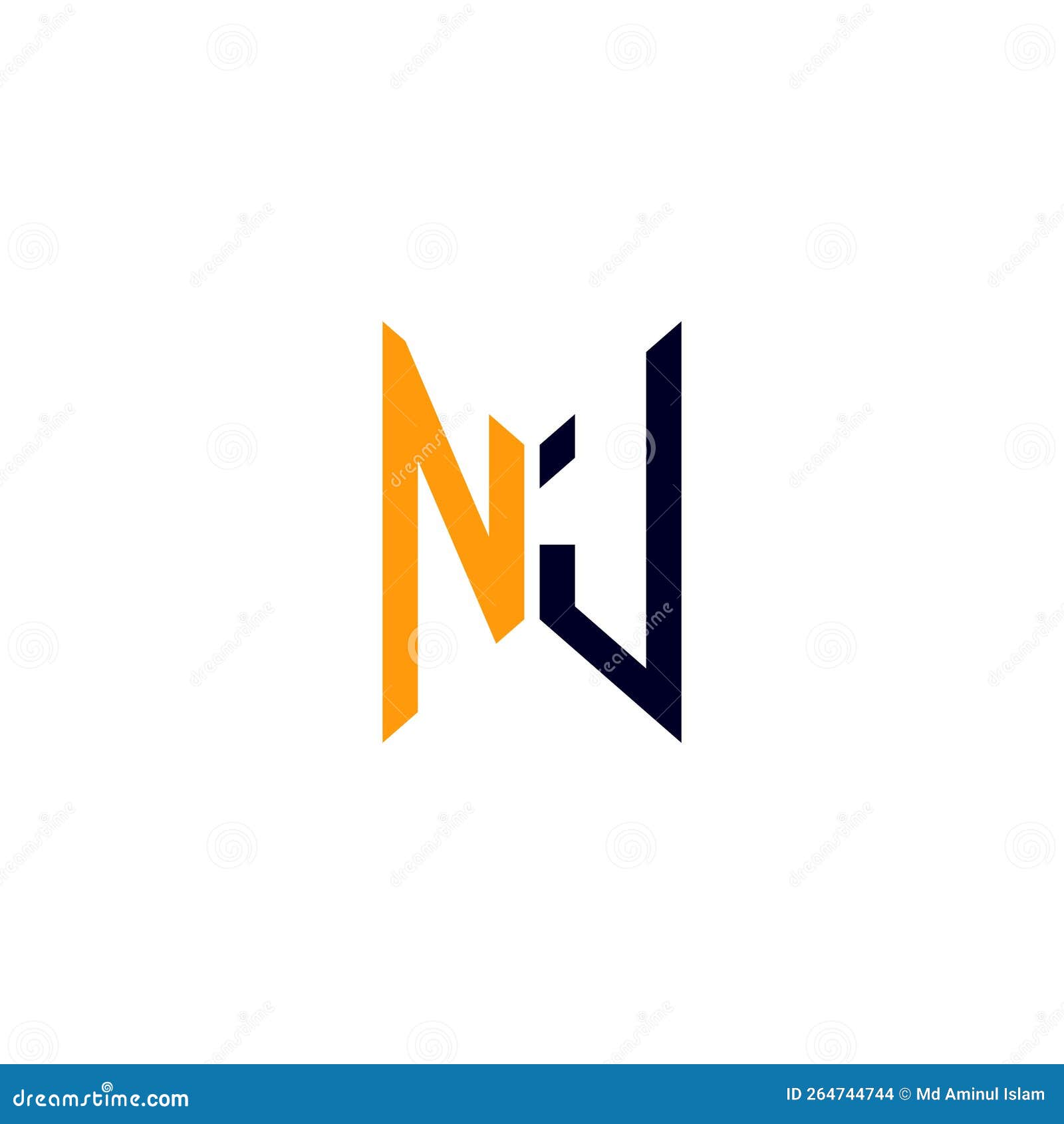 NJ Letter Logo Creative Design with Vector Graphic, Stock Vector ...