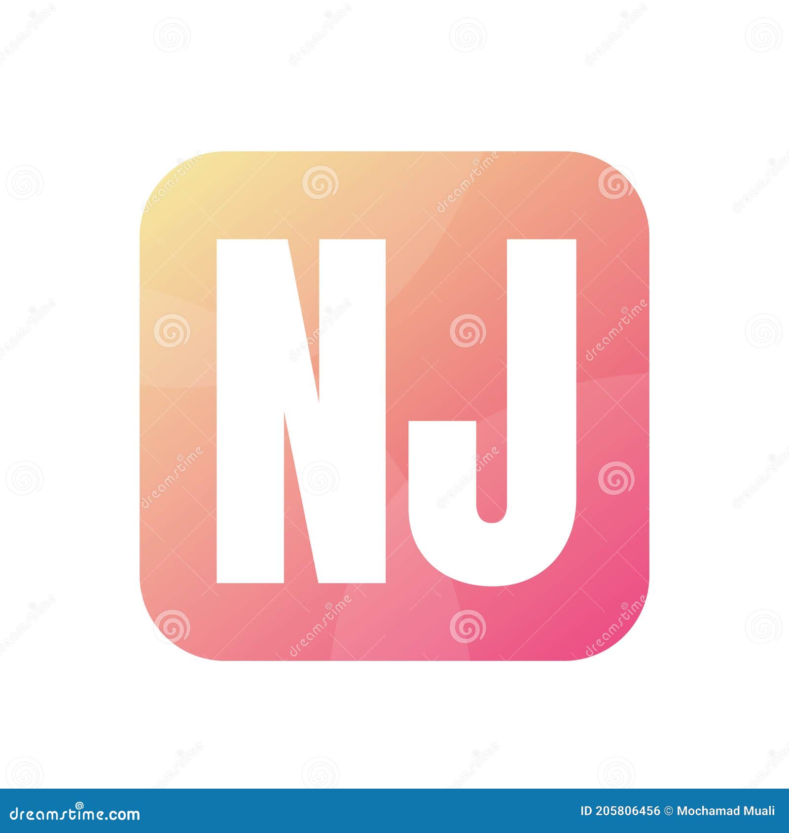 NJ Letter Logo Design with Simple Style Stock Illustration ...